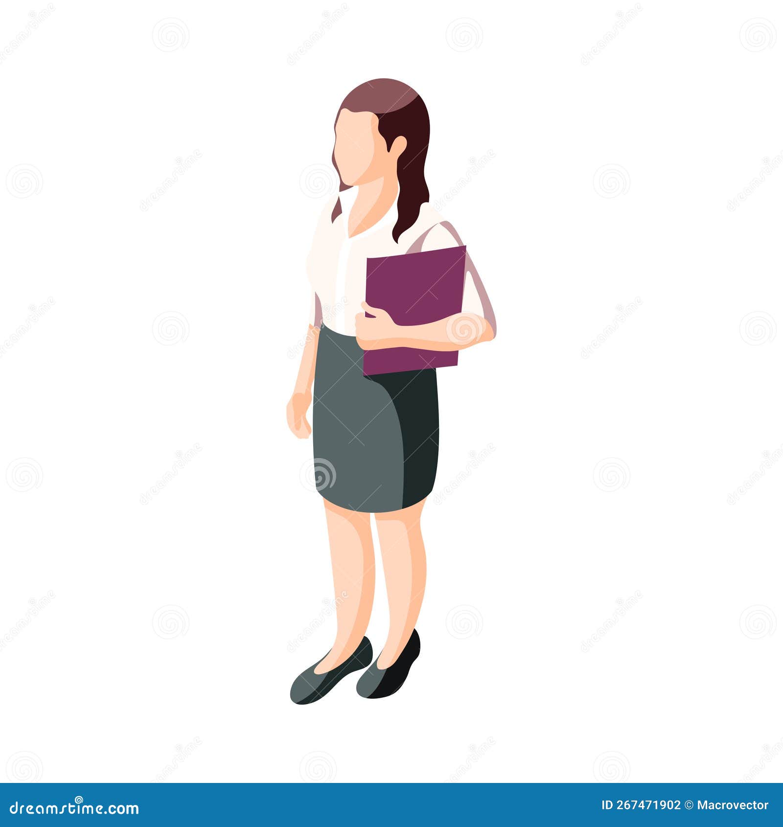Isometric Office Worker stock vector. Illustration of papers - 267471902