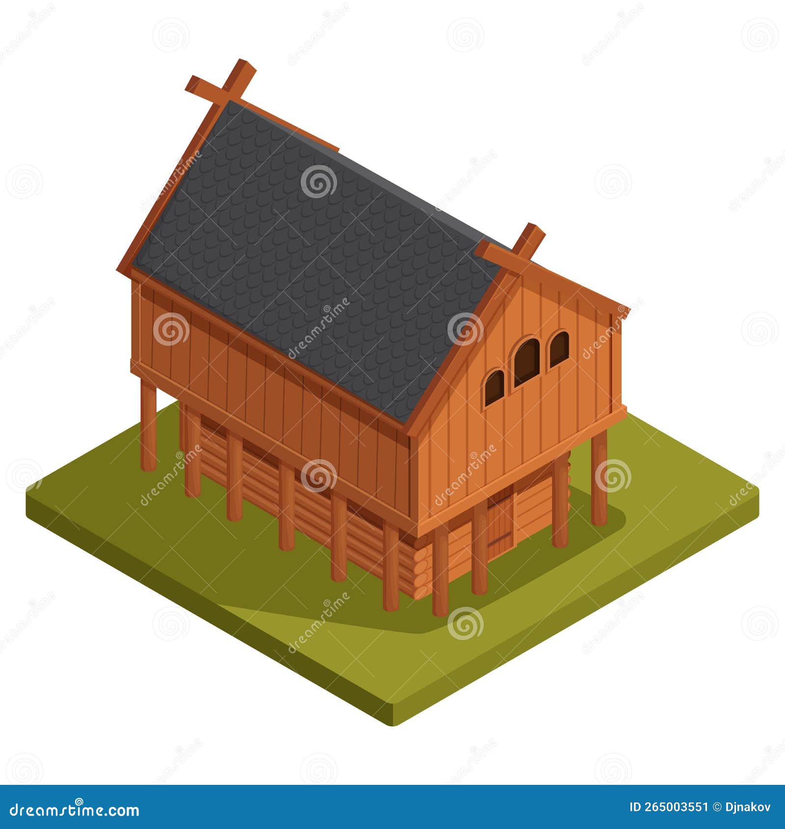 Set Viking House Vector Illustration | CartoonDealer.com #110154004
