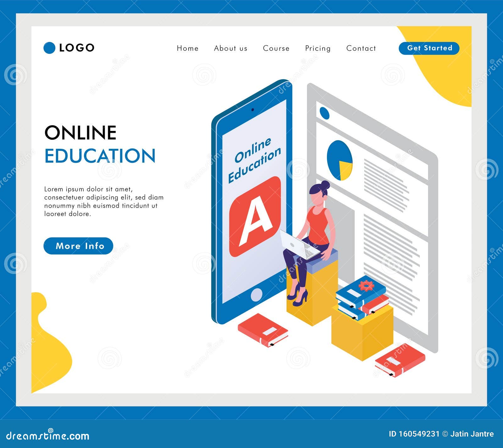 Online Education Isometric Vector Stock Illustration - Illustration of ...