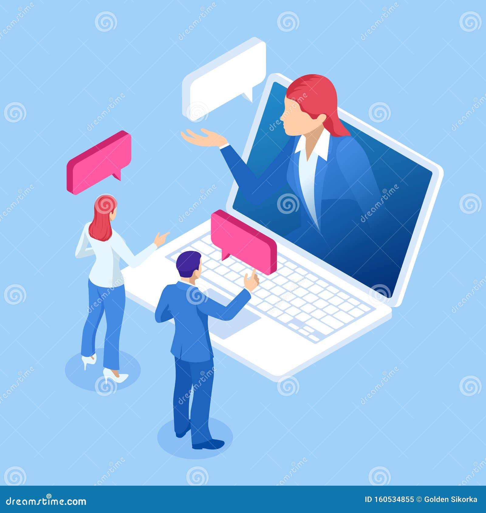 Isometric Online Virtual Assistant Services and Artificial Intelligence ...