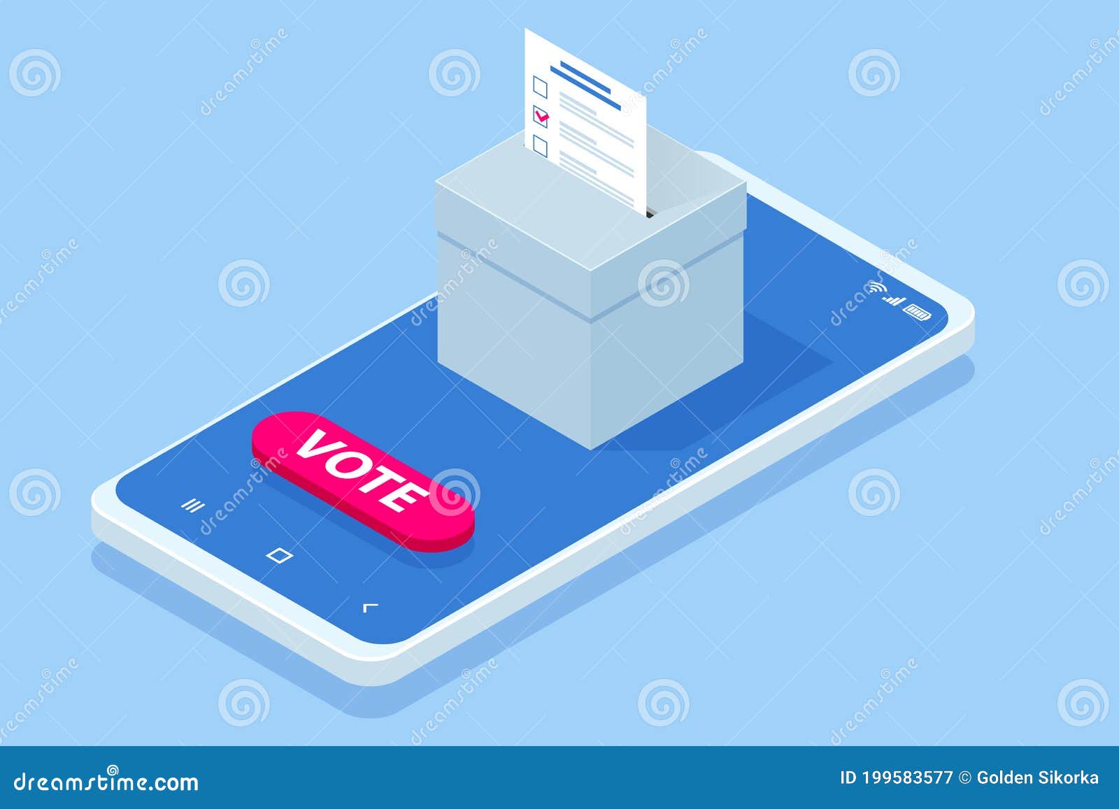 Isometric Online Voting and Election Concept. E-voting, Election ...