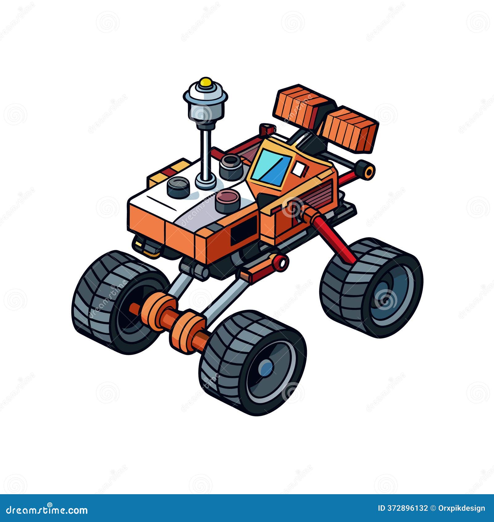 Cartoon Of Mars, Solar System Planets. Astronomical Observatory And ...