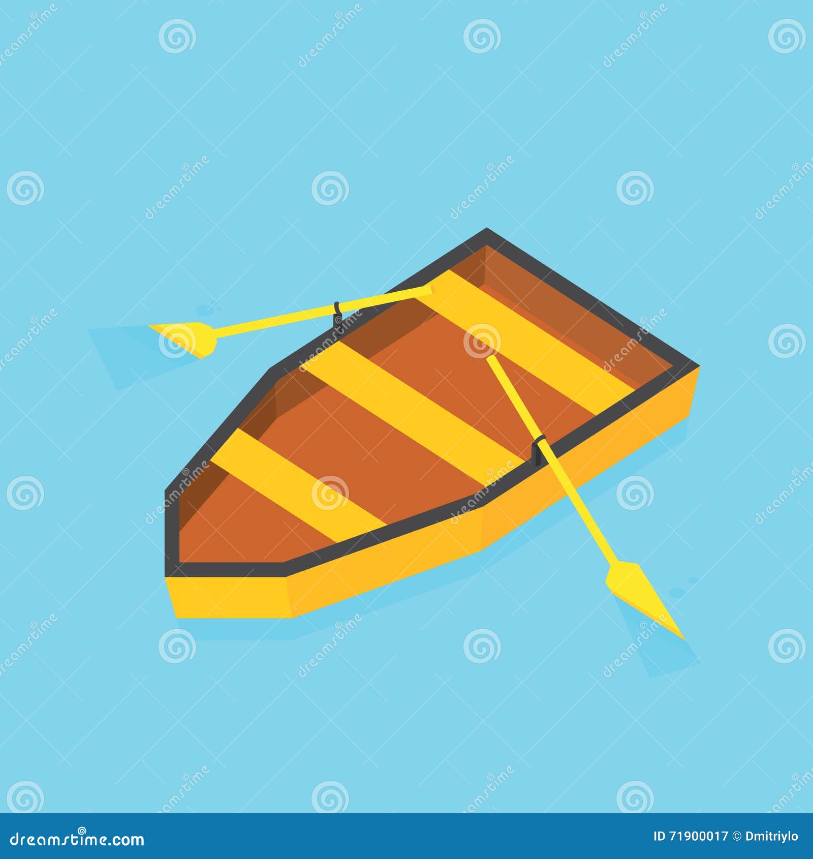 Isometric Paddle Boat on Water Vector Illustration Stock Vector ...