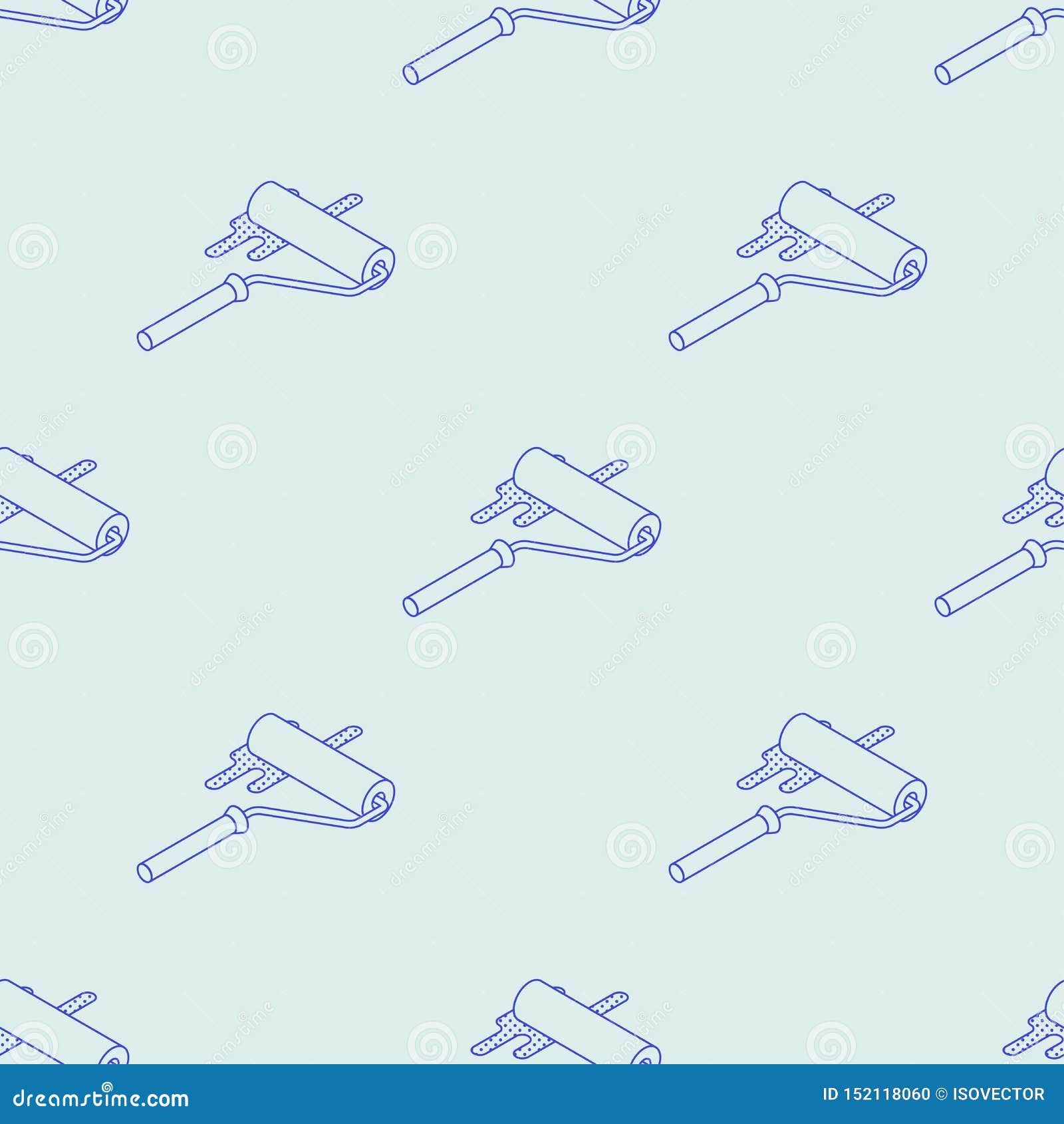 Isometric Paint Roller Seamless Pattern Stock Vector - Illustration of ...