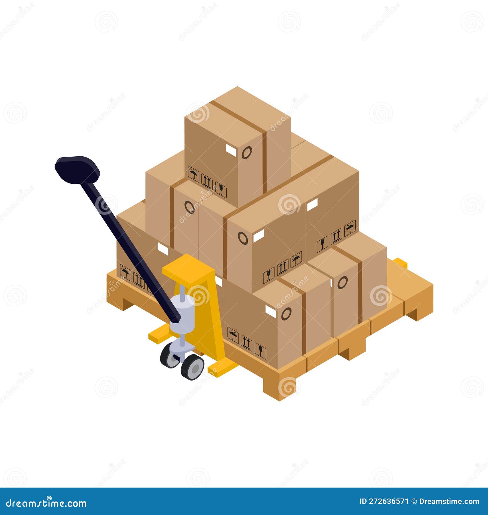 Isometric Pallet Truck stock vector. Illustration of cargo - 272636571
