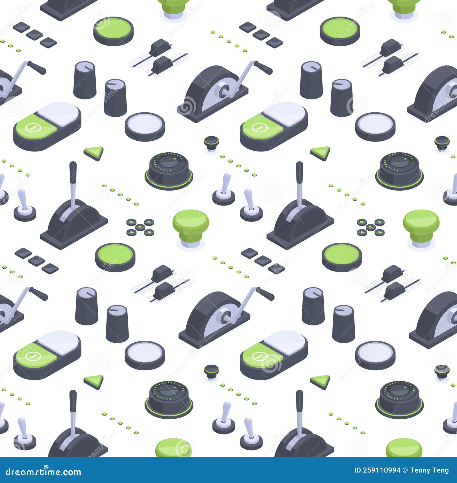 Isometric Panel Buttons, Isometric Sliders and Switches Pattern ...