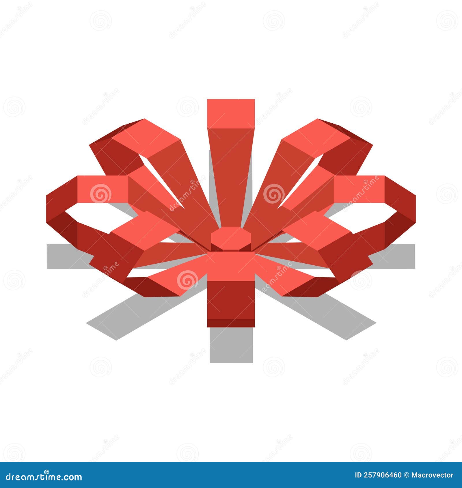 Isometric Paper Bow stock illustration. Illustration of greeting ...