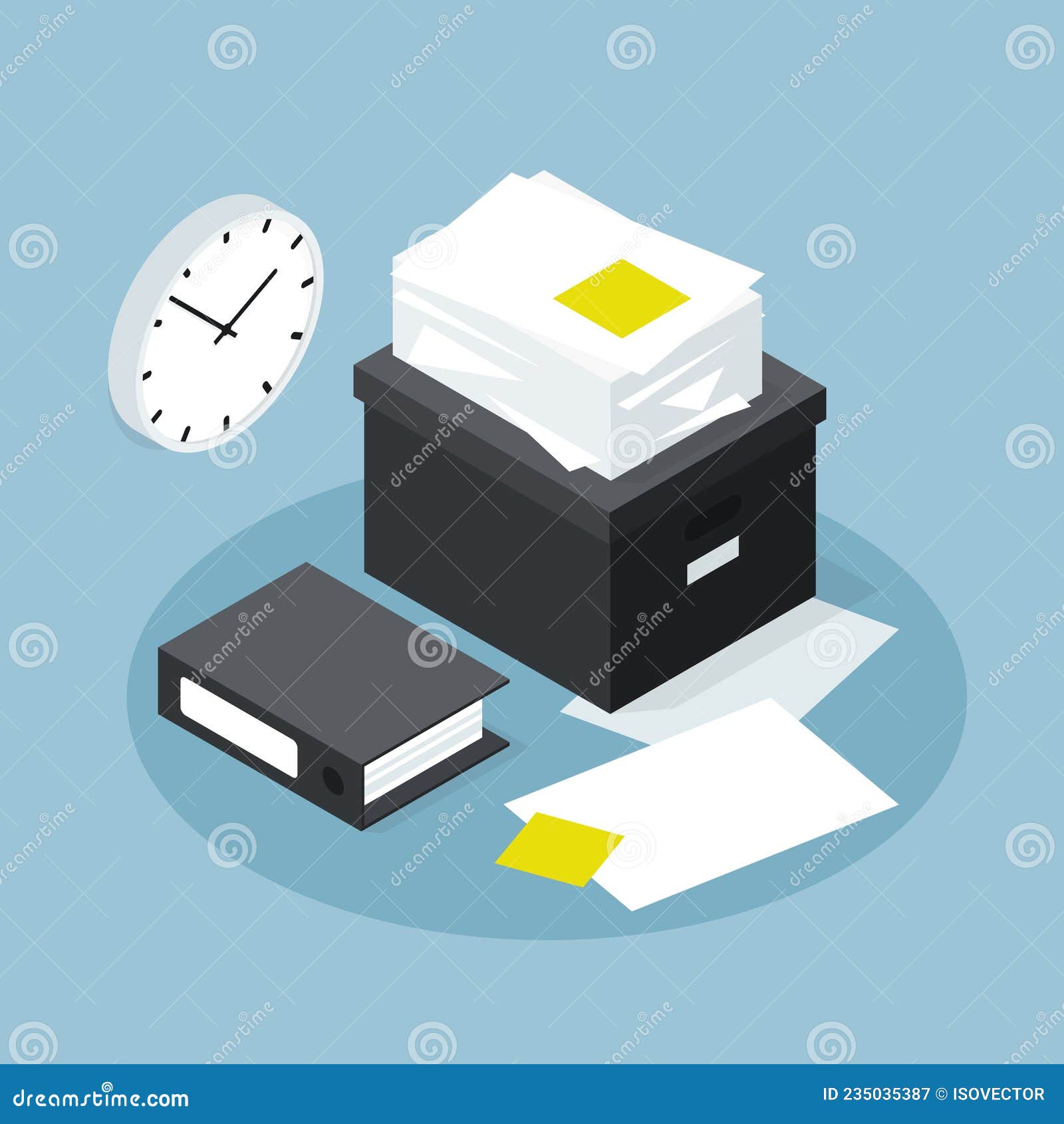 Isometric Paper Database Storage Illustration Stock Vector ...