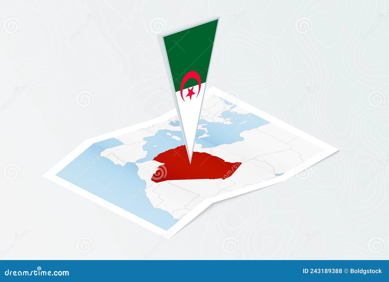 Topographic Map Of Algeria Cartoon Vector | CartoonDealer.com #209341661