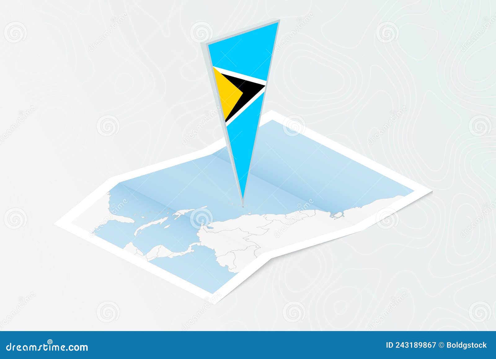 Topographic Map Of Saint Pierre And Miquelon, France. Vector Detailed ...