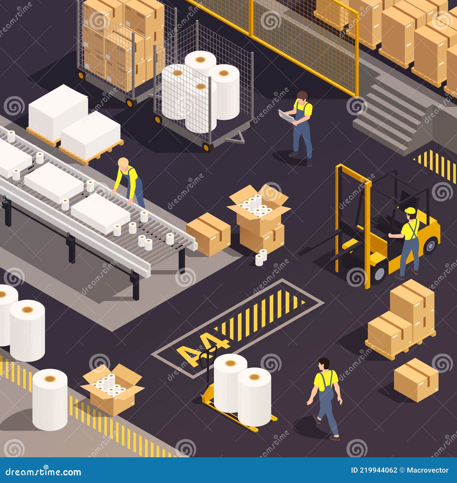 Isometric Paper Clip Attachment Icon, Office Stuff Vector Illustration ...