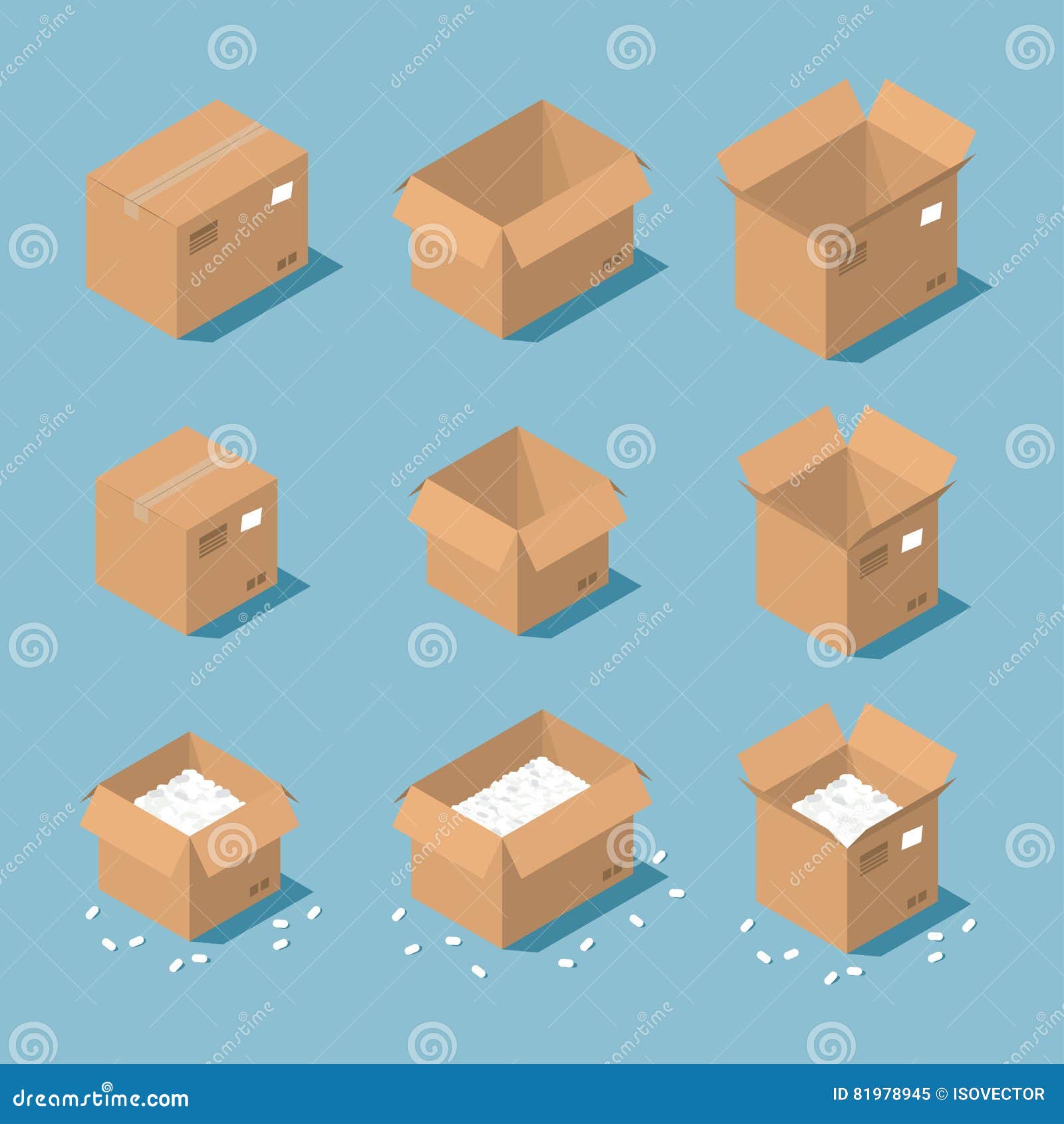 Isometric parcel box stock vector. Illustration of supply - 81978945