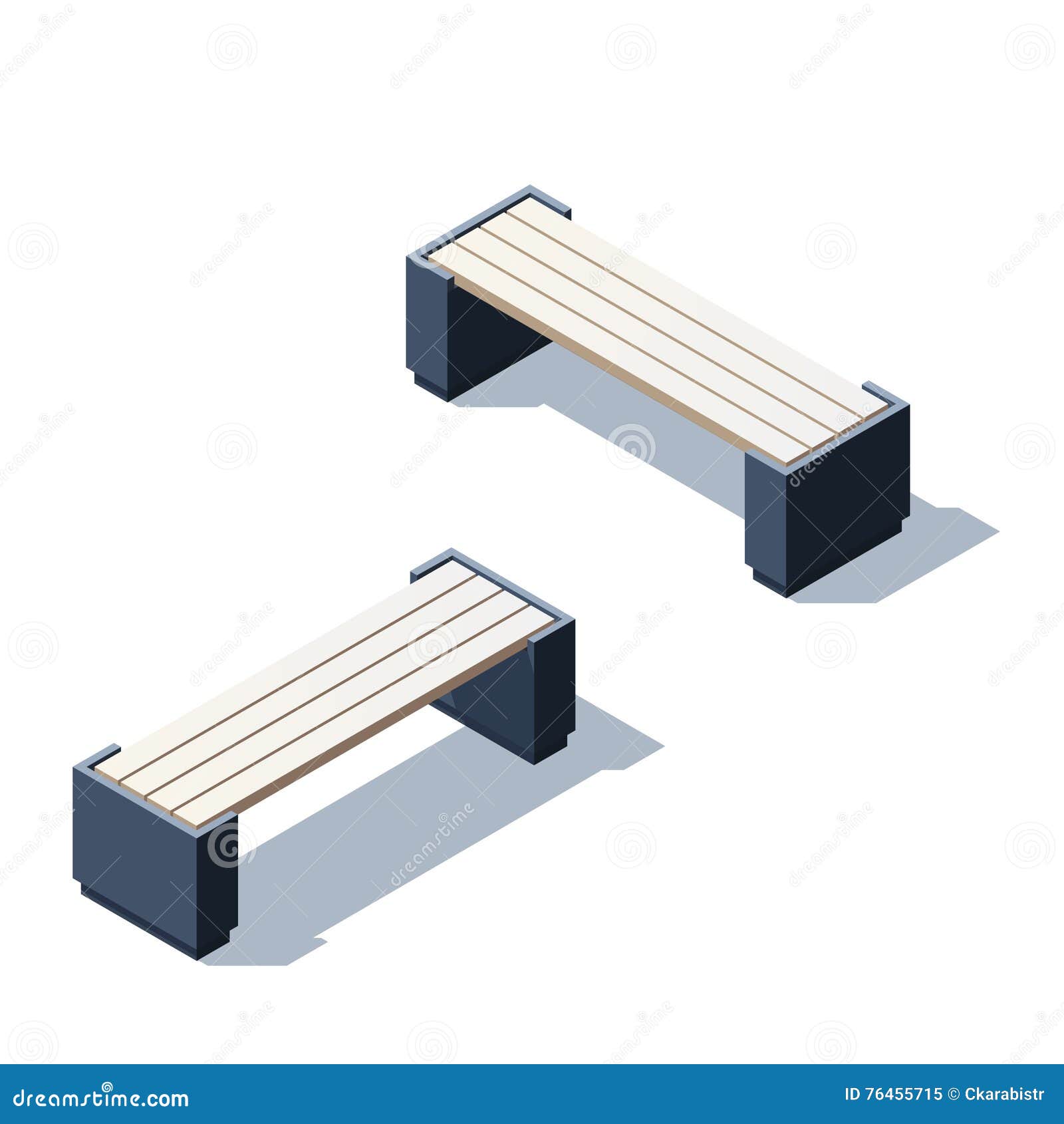 Isometric park bench. stock vector. Illustration of metal - 76455715