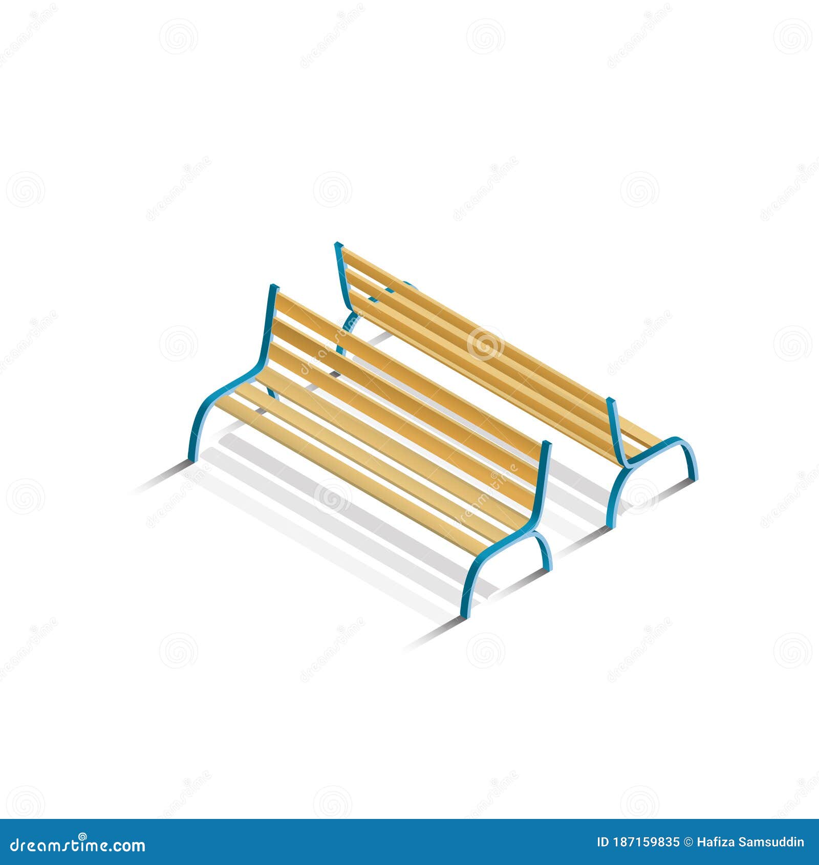 Isometric Park Benches. Vector Illustration Decorative Design Stock ...