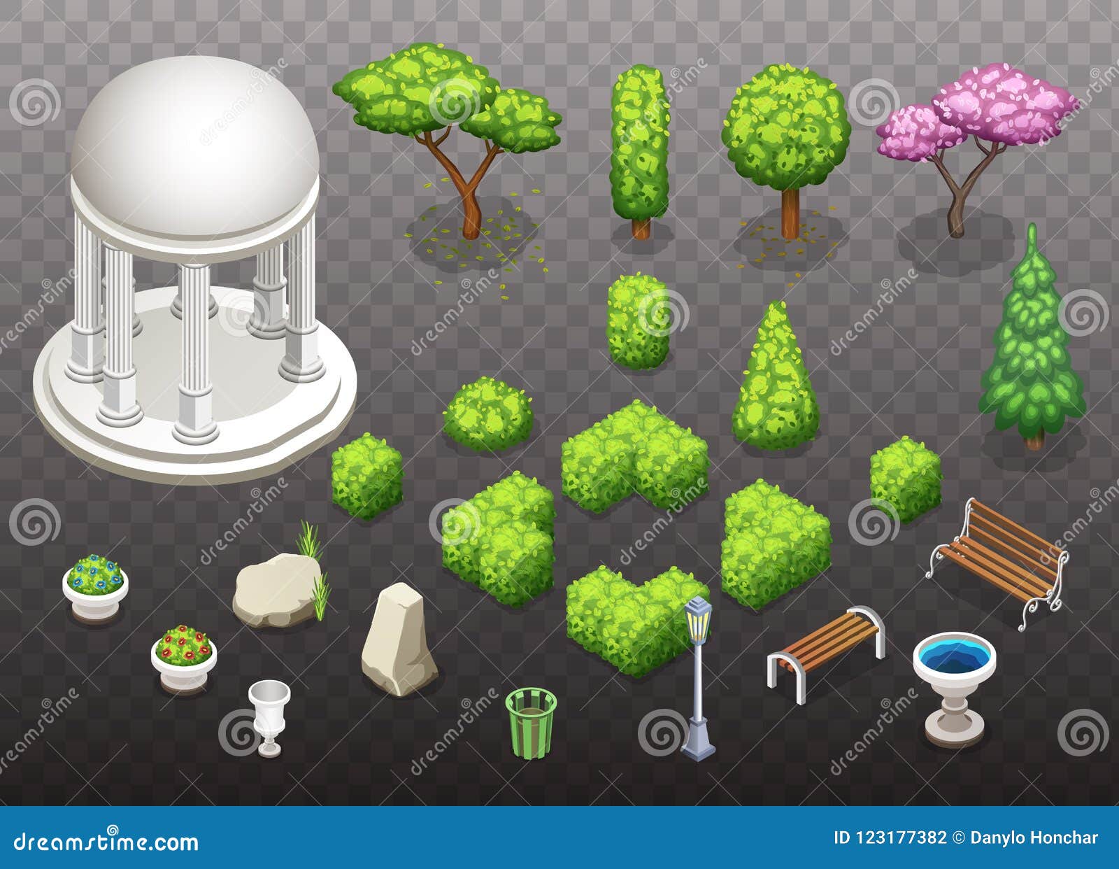 Isometric Park Constructor. Stock Vector - Illustration of design ...