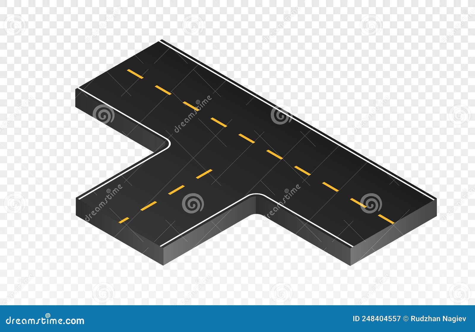 Isometric part road stock vector. Illustration of vector - 248404557