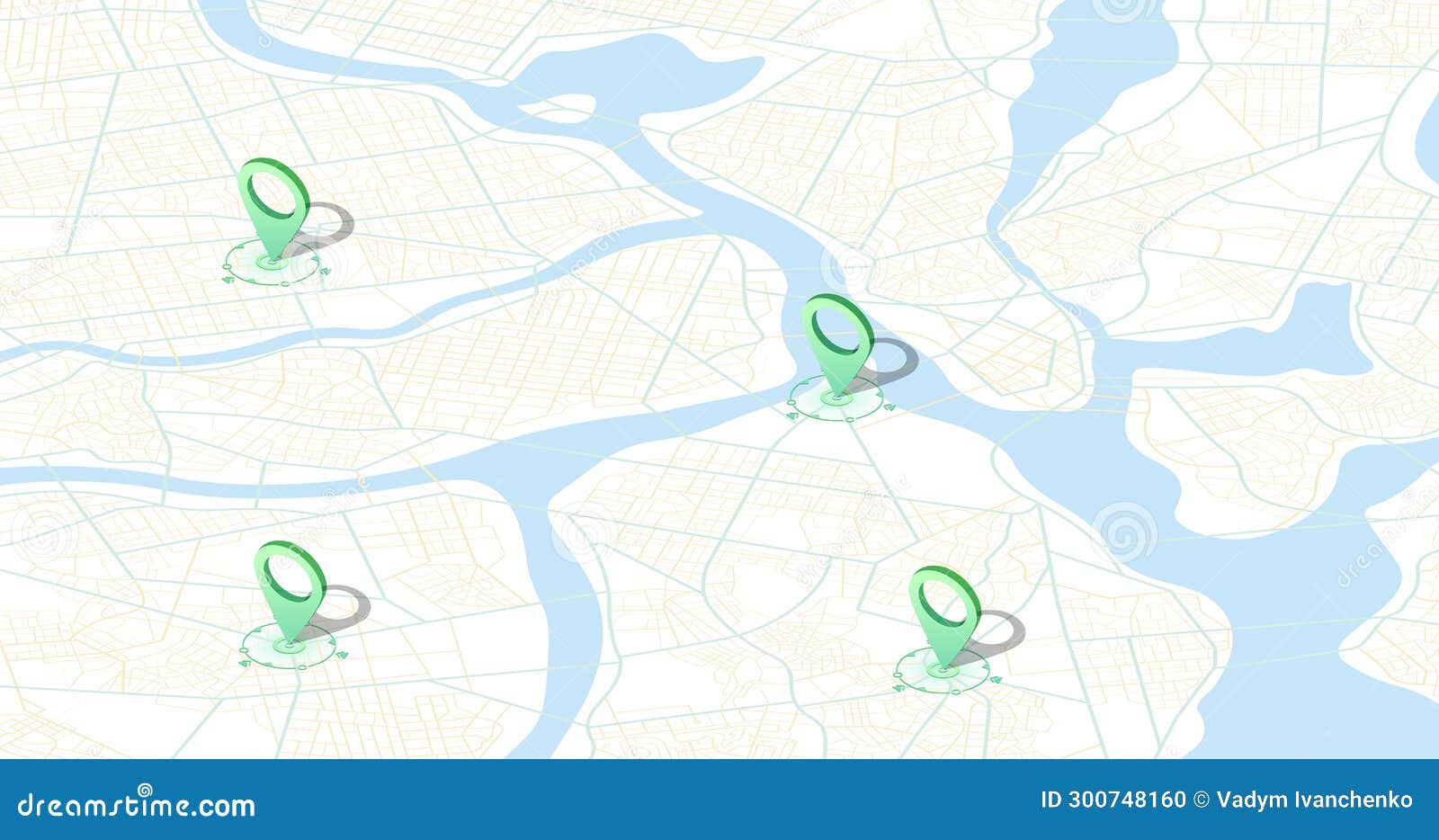 Isometric. the Path from Point To the Intended Goal, Many Destinations ...