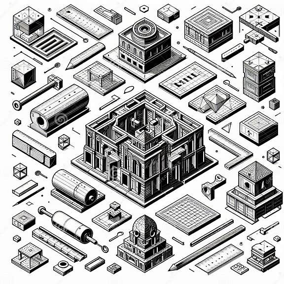 Isometric Patterns Patterns that Use Isometric Projection To Cre Stock ...