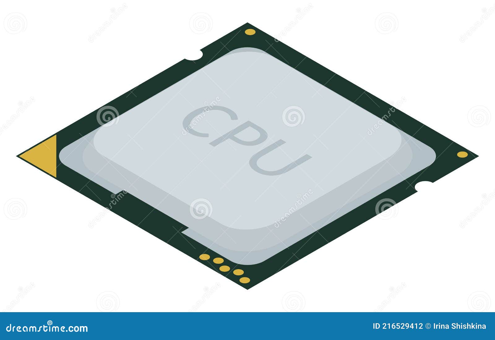 Isometric PC Processor Isolated on White Stock Vector - Illustration of ...