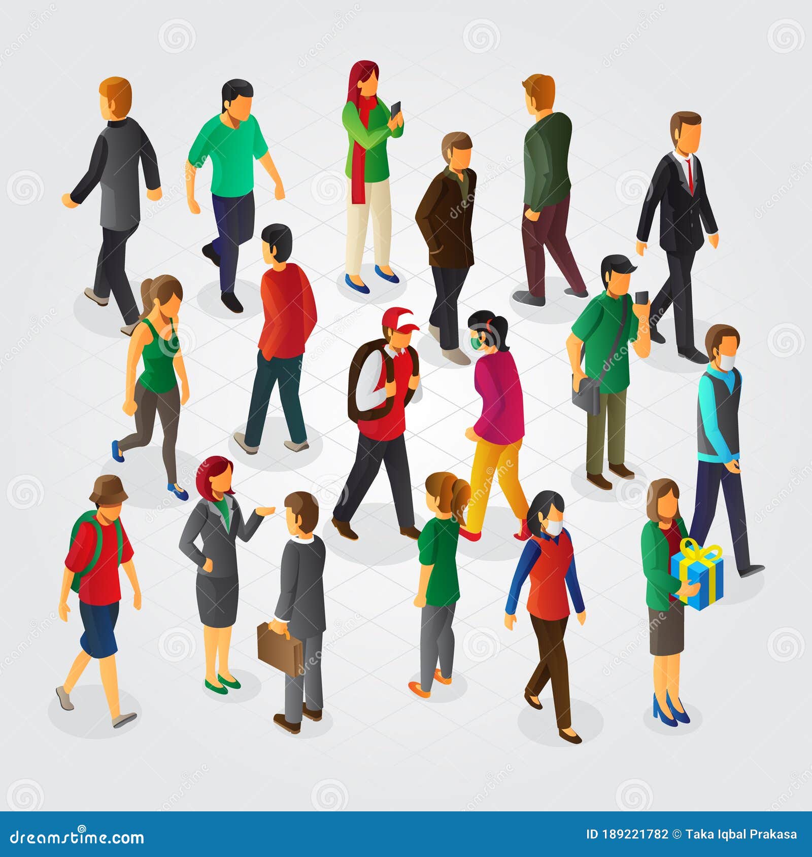 Isometric Pedestrian Bridge With A Lift Over The Highway. Set Of The ...