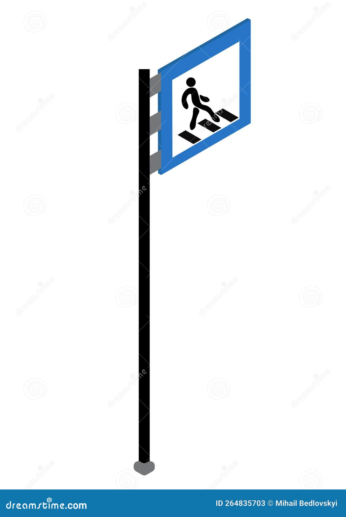 Isometric Pedestrian Bridge With A Lift Over The Highway. Set Of The ...