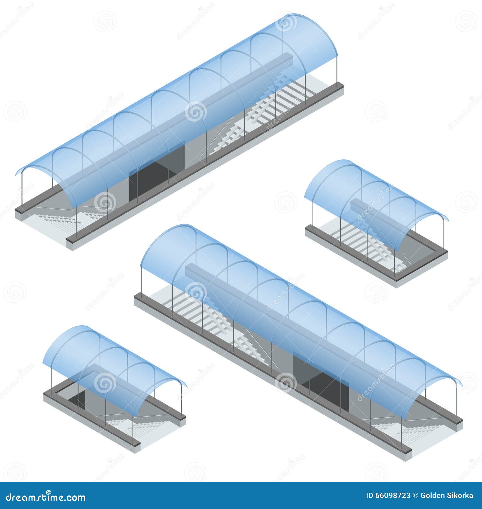 Isometric Pedestrian Subway Under the Highway. Underground Passage ...
