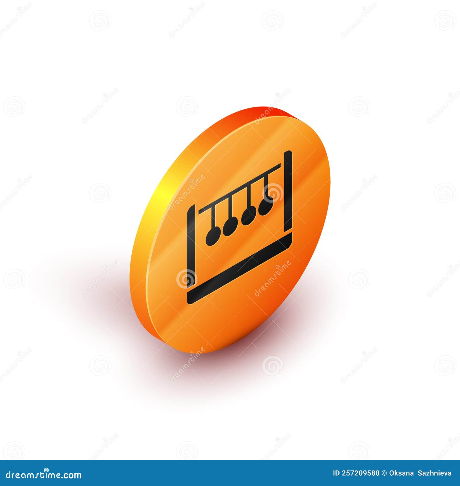 Isometric Pendulum Icon Isolated on White Background. Newtons Cradle ...