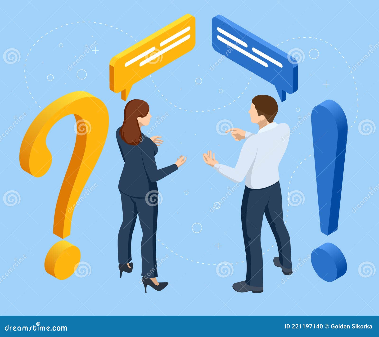 Isometric People Around Exclamation and Question Marks Question Answer ...