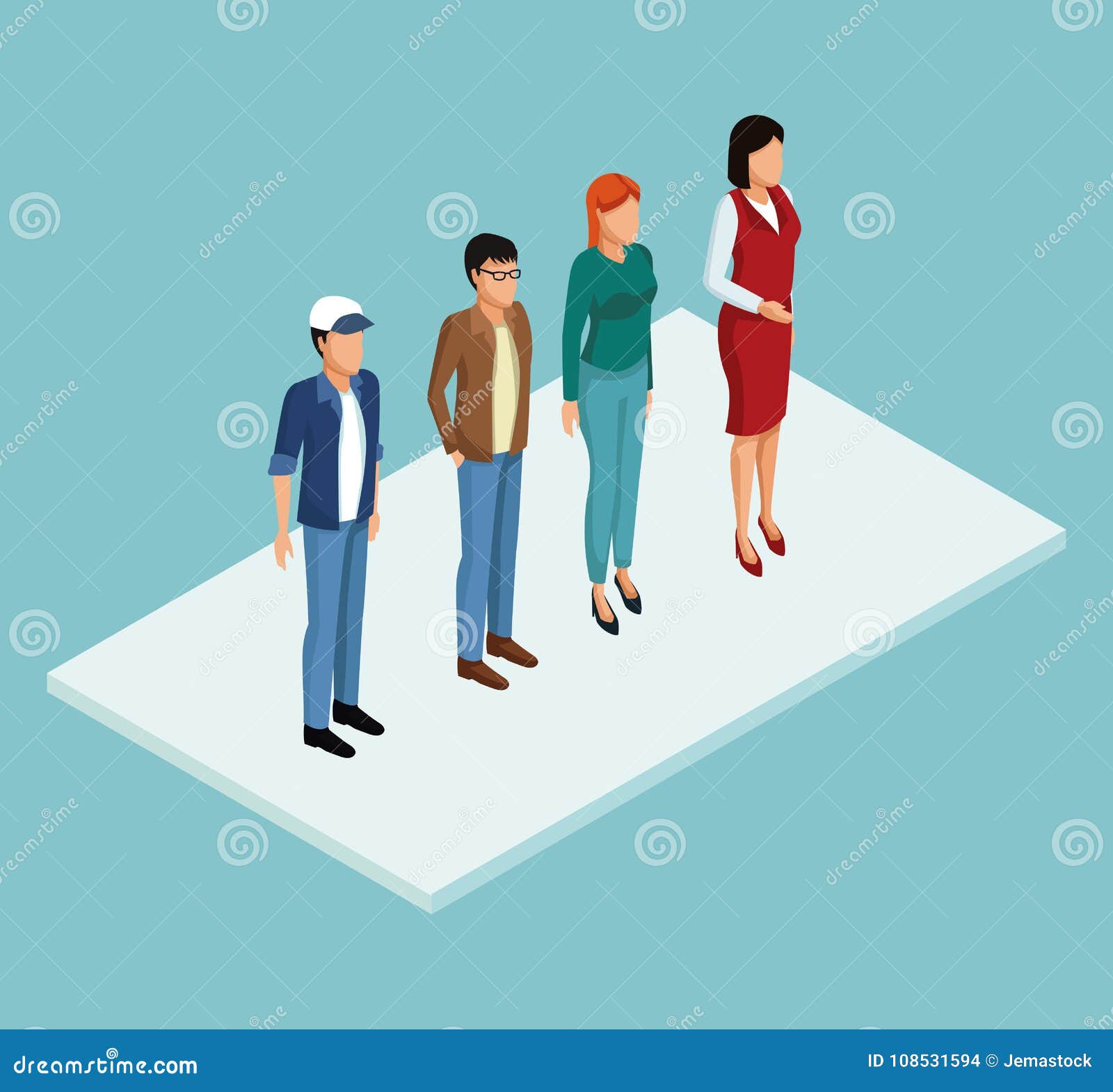 Isometric people 3d stock vector. Illustration of female - 108531594