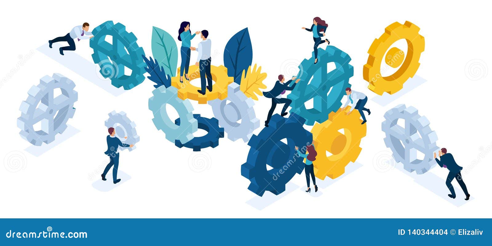 Isometric People Set, Business Team Working Stock Vector - Illustration ...