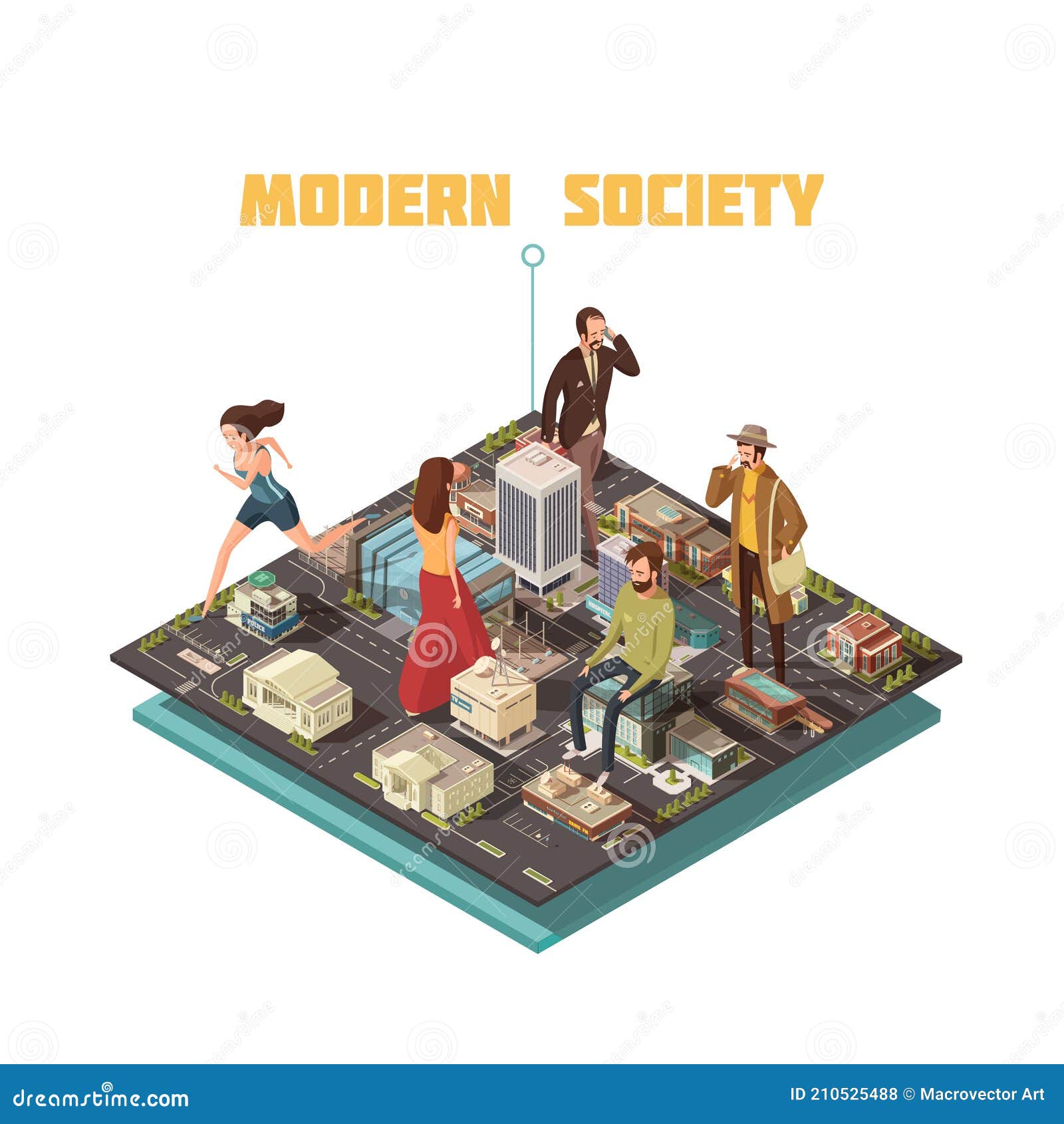 Isometric People Society stock vector. Illustration of collaboration ...