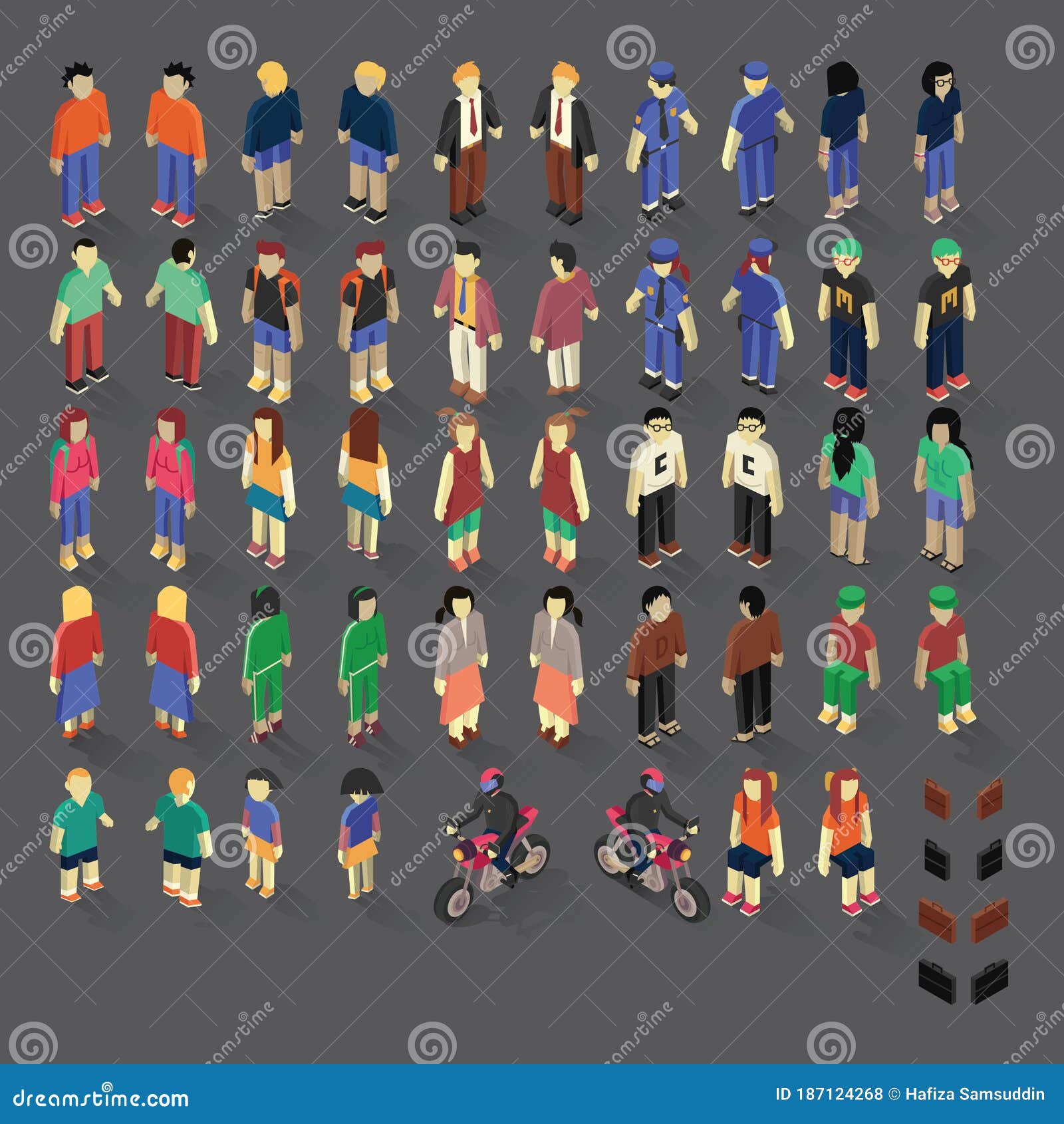 Isometric People. Vector Illustration Decorative Design Stock Vector ...