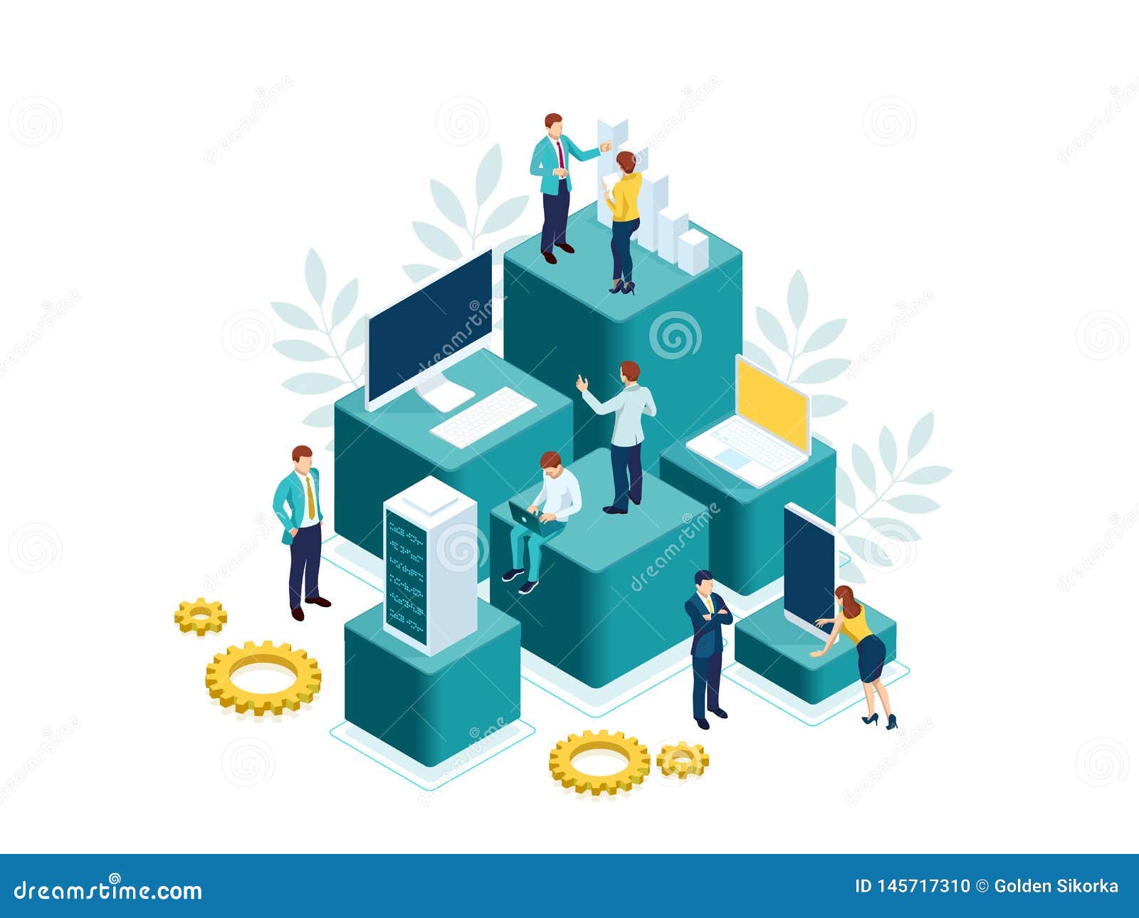 Isometric People Work in a Team and Achieve the Goal. People ...