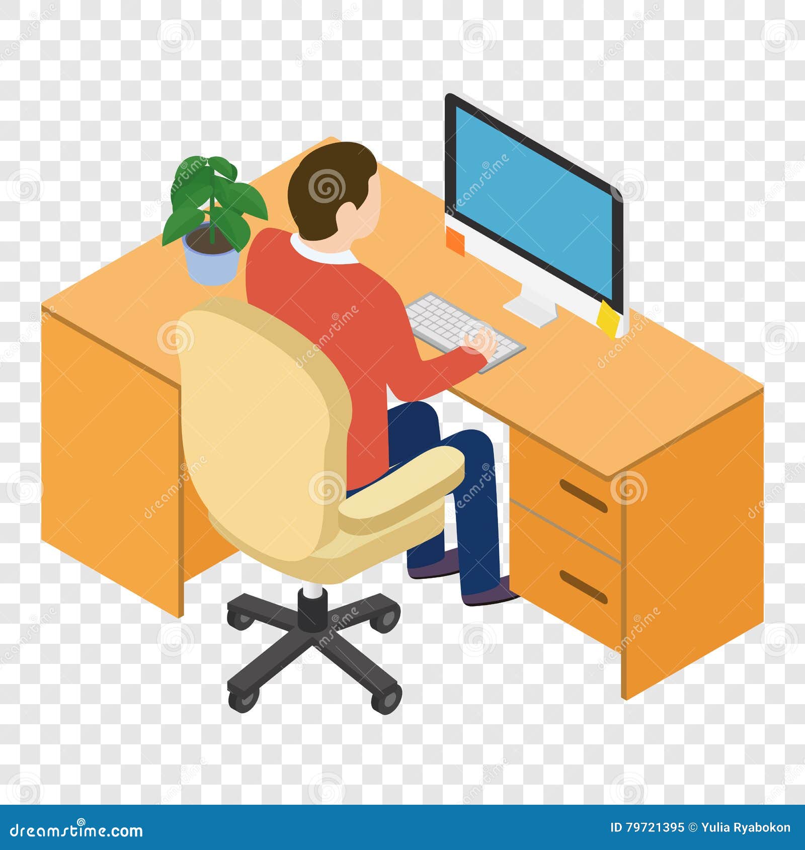 Isometric People at the Workplace Stock Vector - Illustration of ...