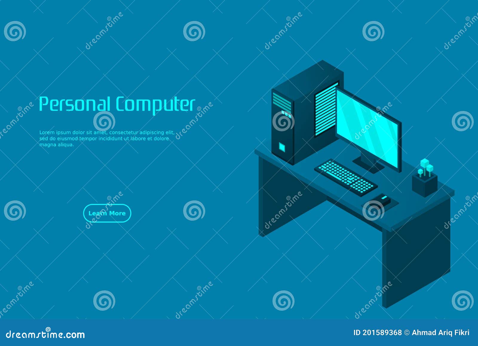 Isometric Personal Computer. Illustration Suitable for Advertising and ...