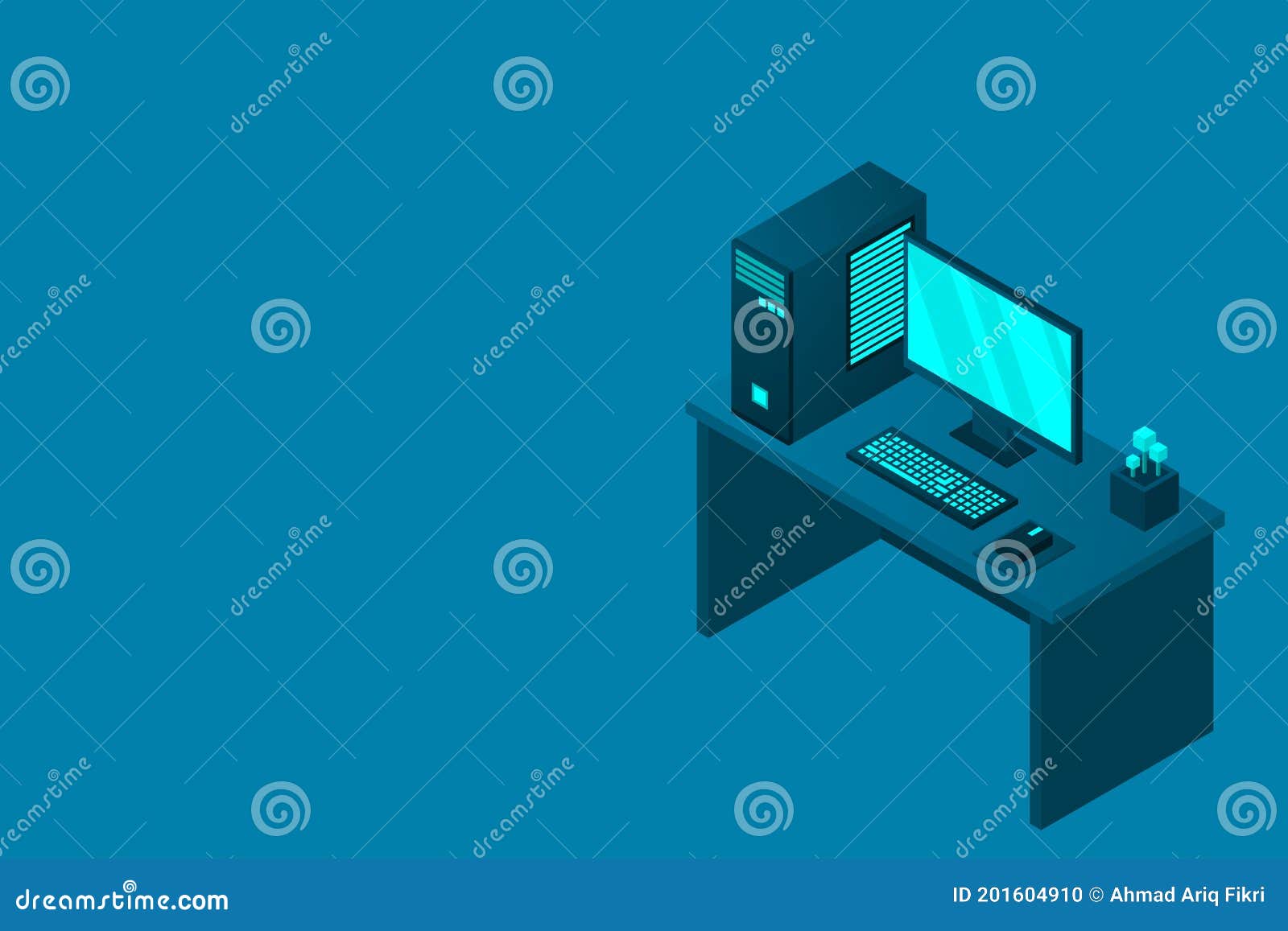 Isometric Personal Computer. Illustration Suitable for Advertising and ...