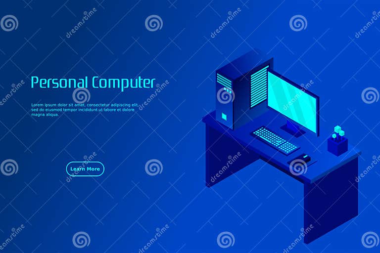 Isometric Personal Computer. Illustration Suitable for Advertising and ...