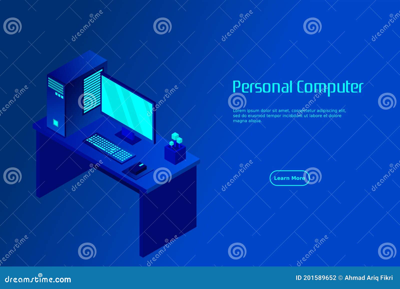 Isometric Personal Computer. Illustration Suitable for Advertising and ...