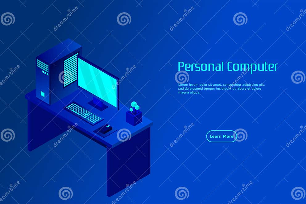 Isometric Personal Computer. Illustration Suitable for Advertising and ...