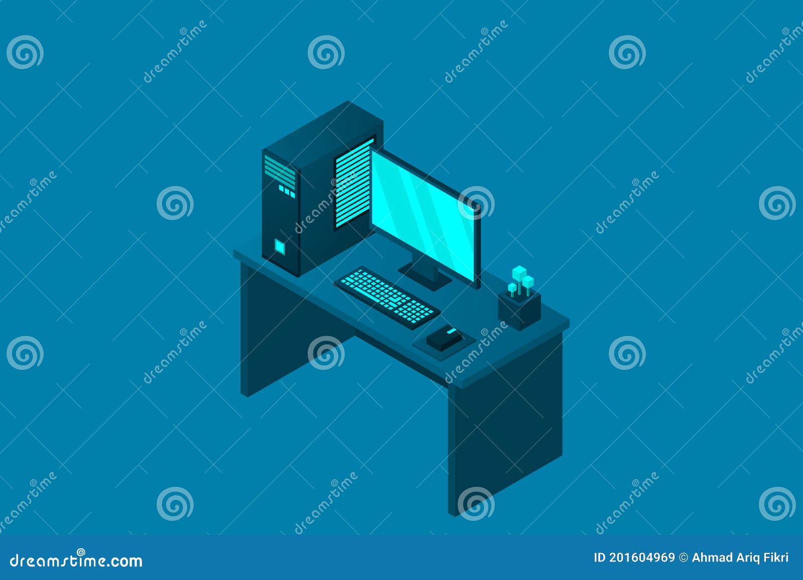 Isometric Personal Computer. Illustration Suitable for Advertising and ...