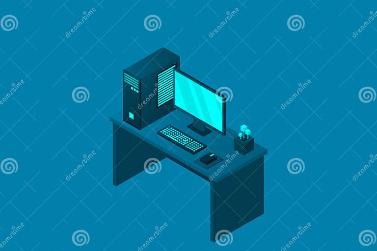Isometric Personal Computer. Illustration Suitable for Advertising and ...