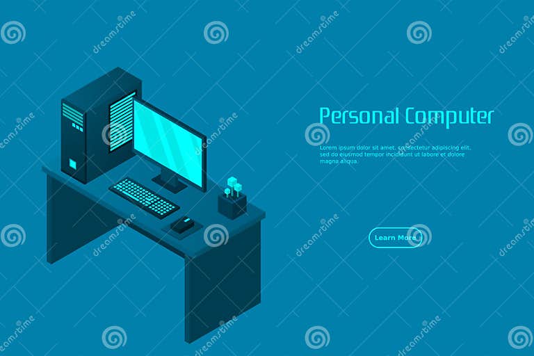Isometric Personal Computer. Illustration Suitable for Advertising and ...