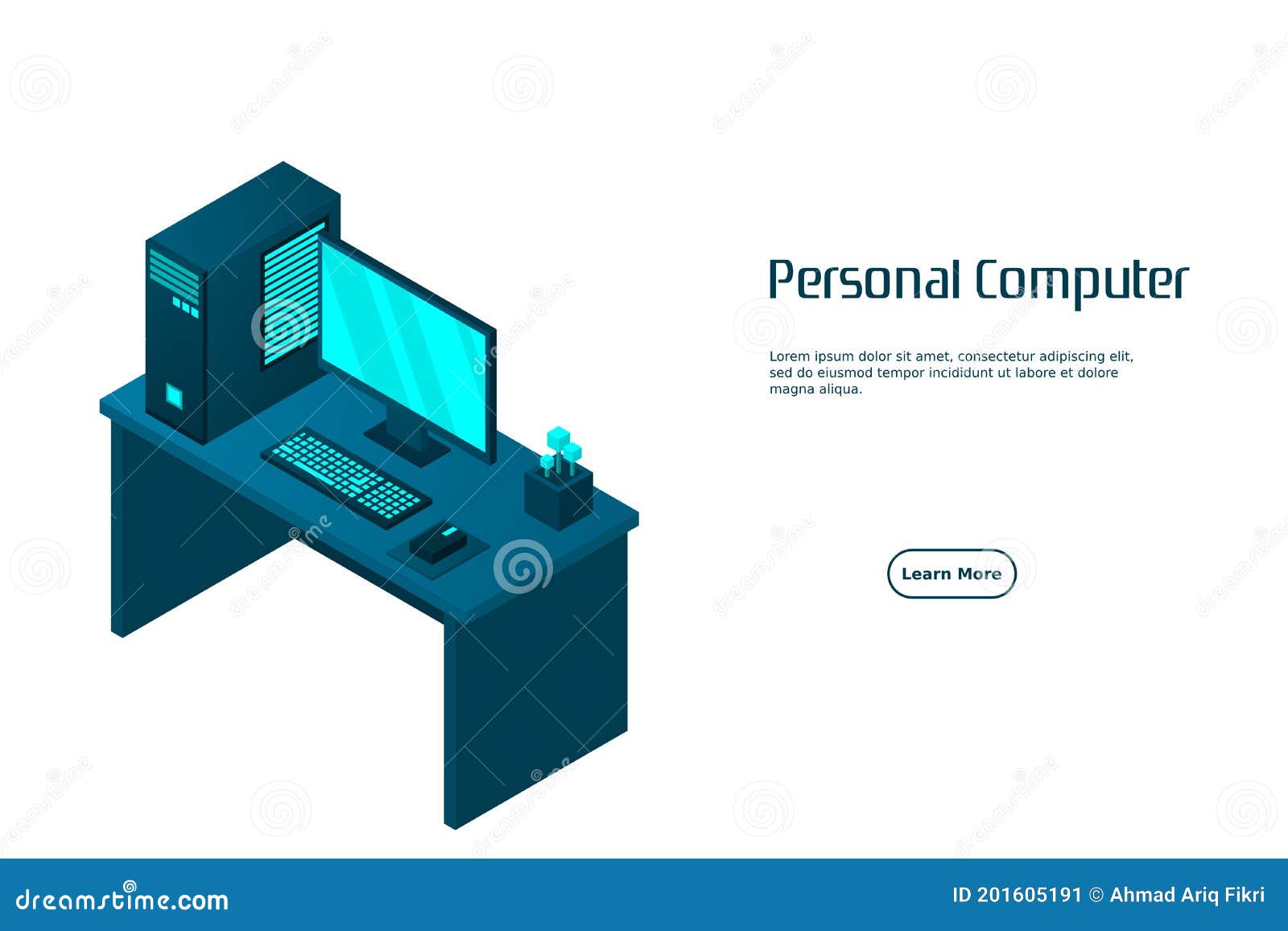 Isometric Personal Computer. Illustration Suitable for Advertising and ...