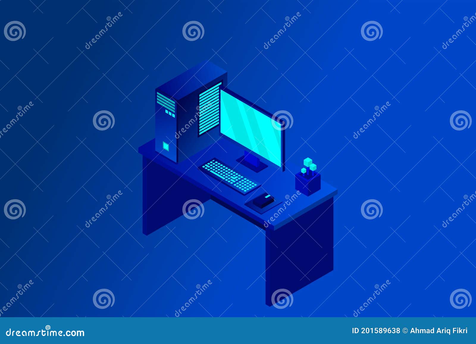 Isometric Personal Computer. Illustration Suitable for Advertising and ...