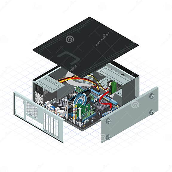 Isometric Personal Computer Vector Illustration Stock Vector ...