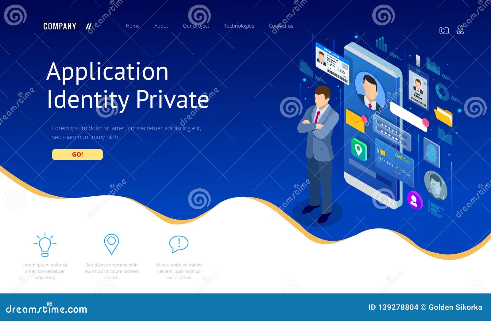 Isometric Personal Data Information App, Identity Private Concept ...