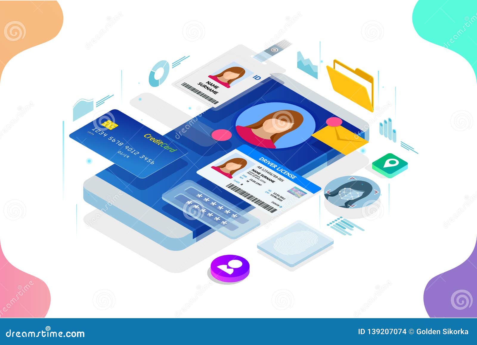 Personal Data And GDPR. Infographic Poster With A Girl And Explanations ...