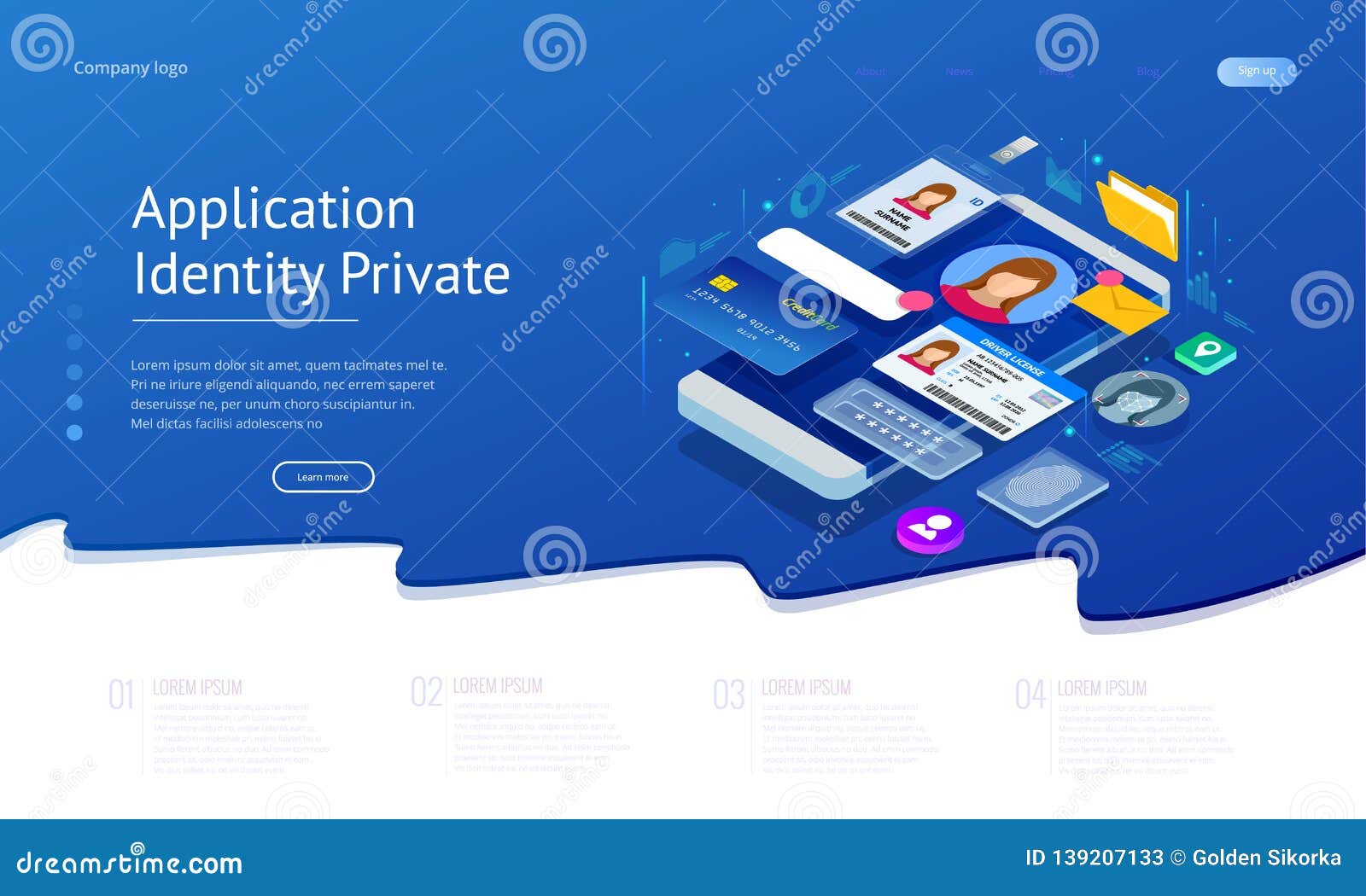 Isometric Personal Data Information App, Identity Private Concept ...