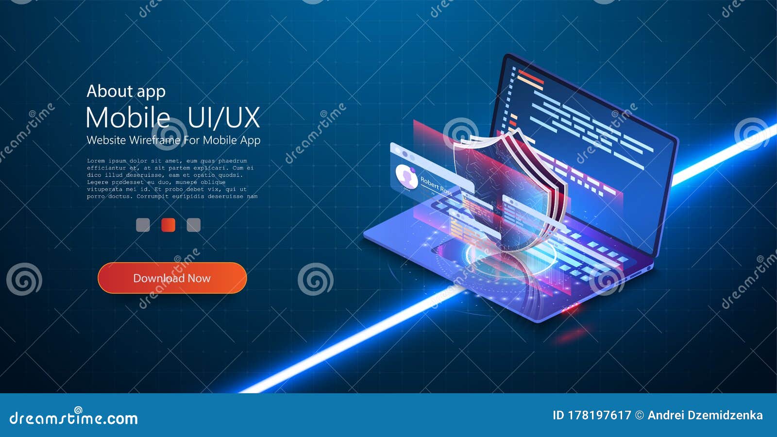 Isometric Personal Data Protection Web Banner Concept. Cyber Security ...