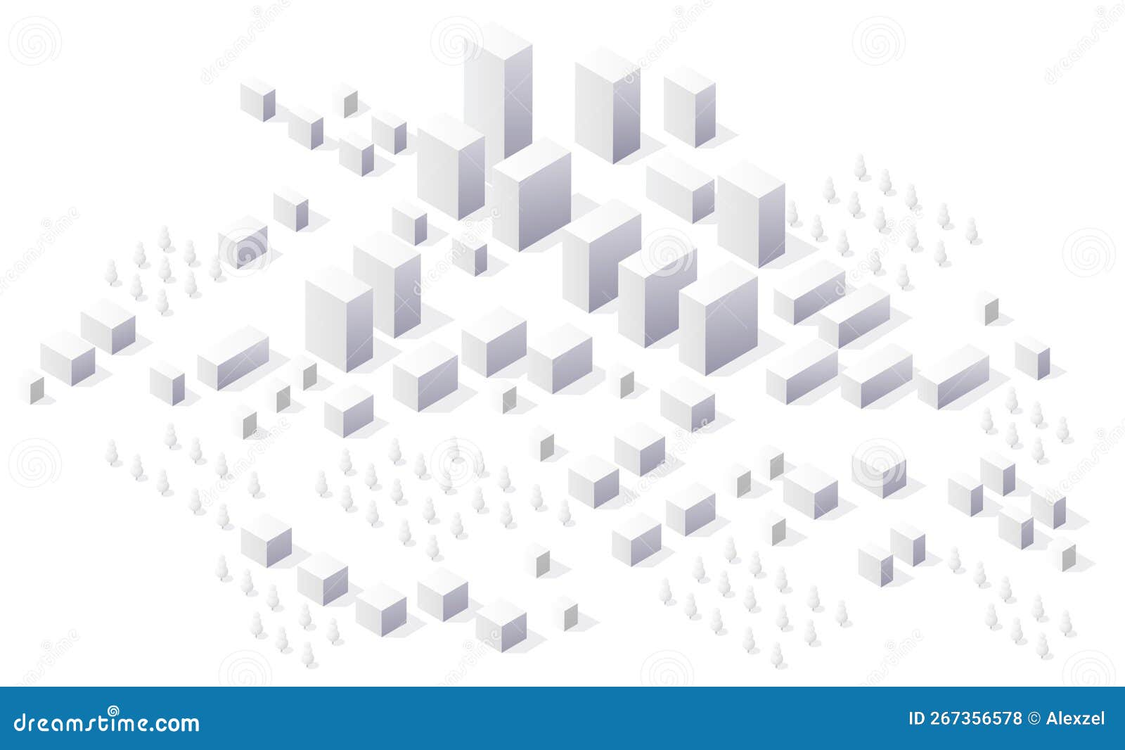 Cityscape Illustration Using 3D Isometric View of Houses, Streets Stock ...